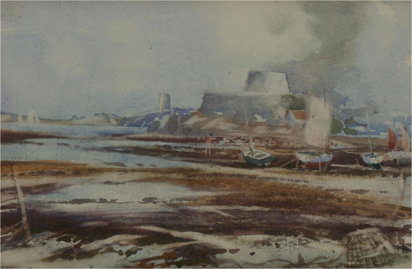 20th Century Watercolour - Harbour Scene: Kunst / Grafik / Poster ...