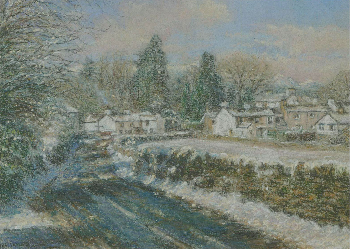 Peter Oliver (1927-2006) - Signed 1996 Pastel, Winter Weather von Peter ...