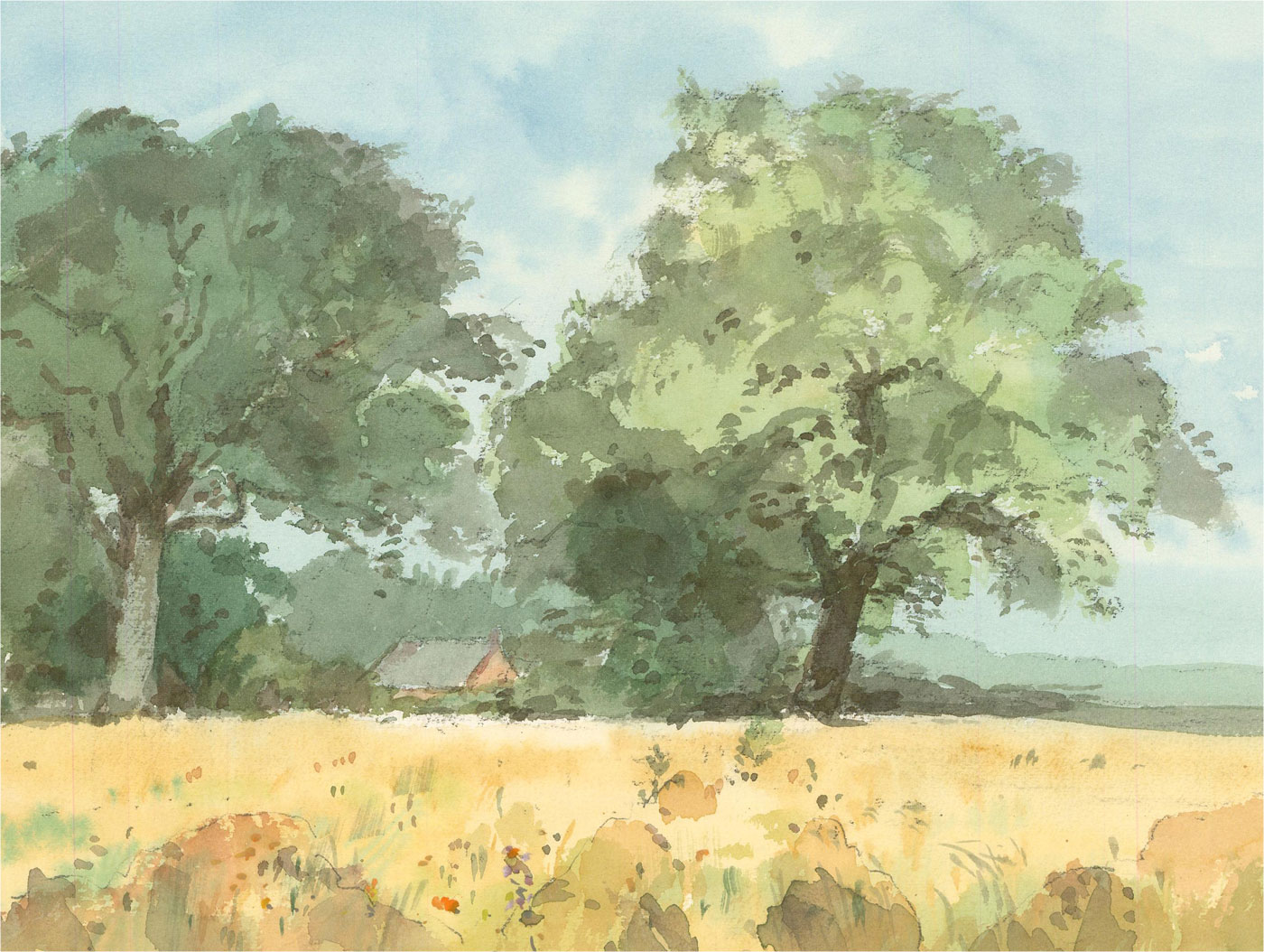 Keith Johnson (1931-2018) - Contemporary Watercolour, Two Trees by ...