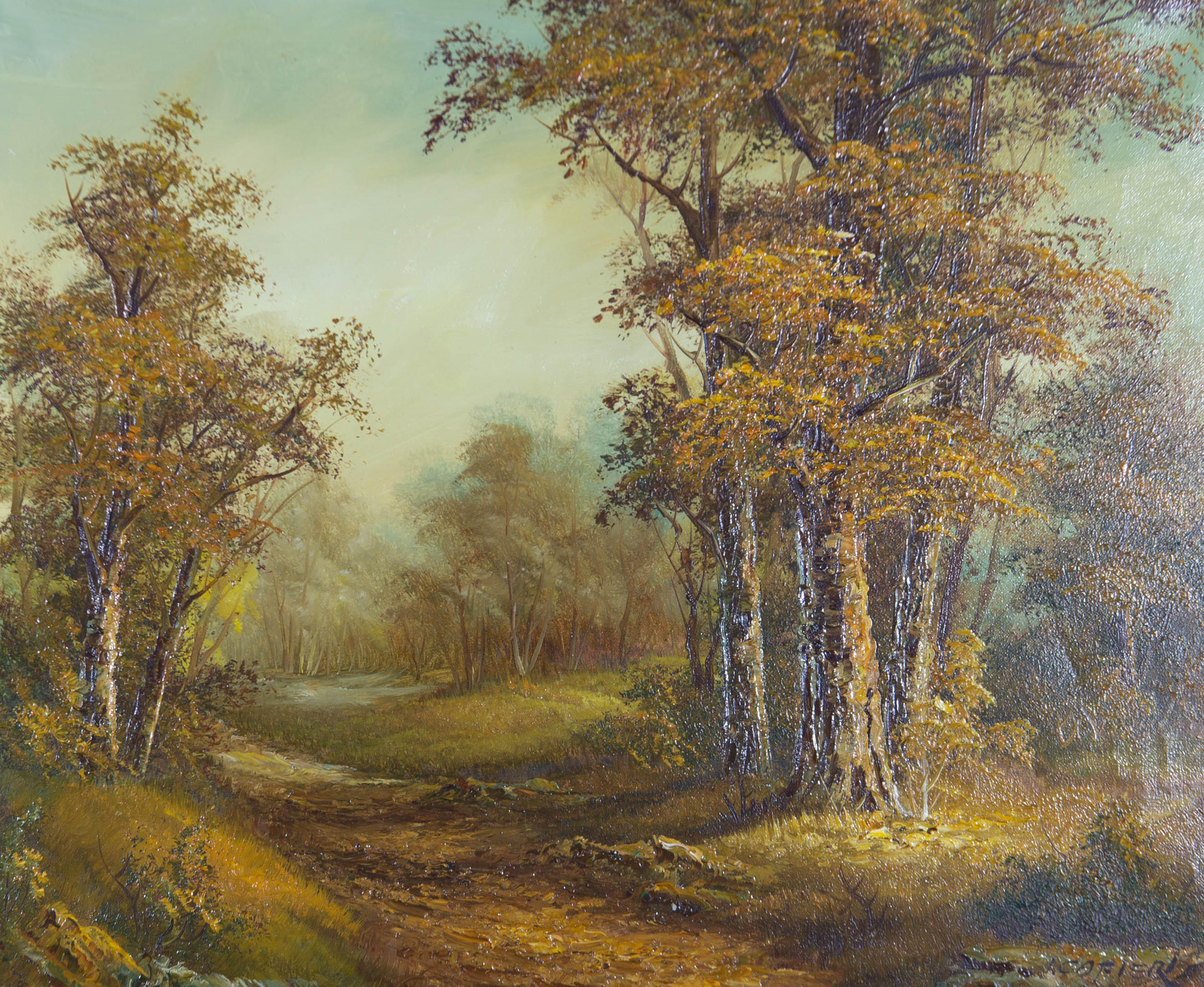 I. Cafieri - Contemporary Oil, Woodland Scene by I. Cafieri: Signed by ...