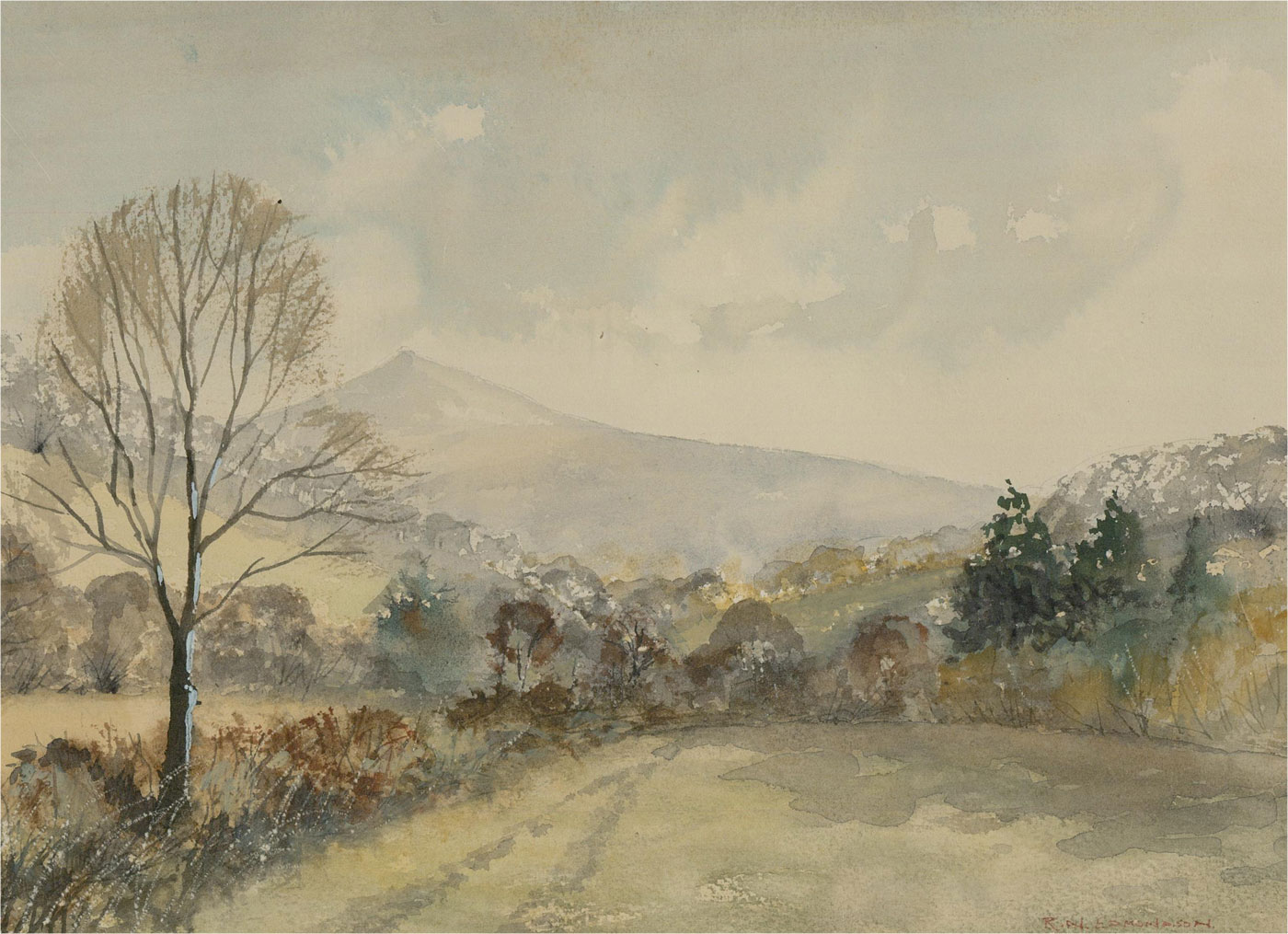 R.N. Edmondson - 20th Century Watercolour, Countryside Scene by R.N ...