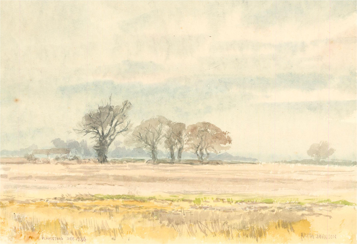 Keith Johnson (1931-2018) - 1986 Watercolour, December, Little ...