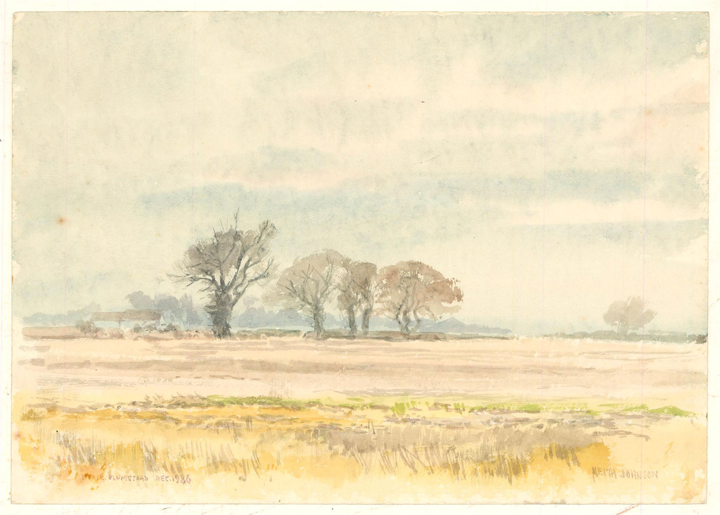 Keith Johnson (1931-2018) - 1986 Watercolour, December, Little ...