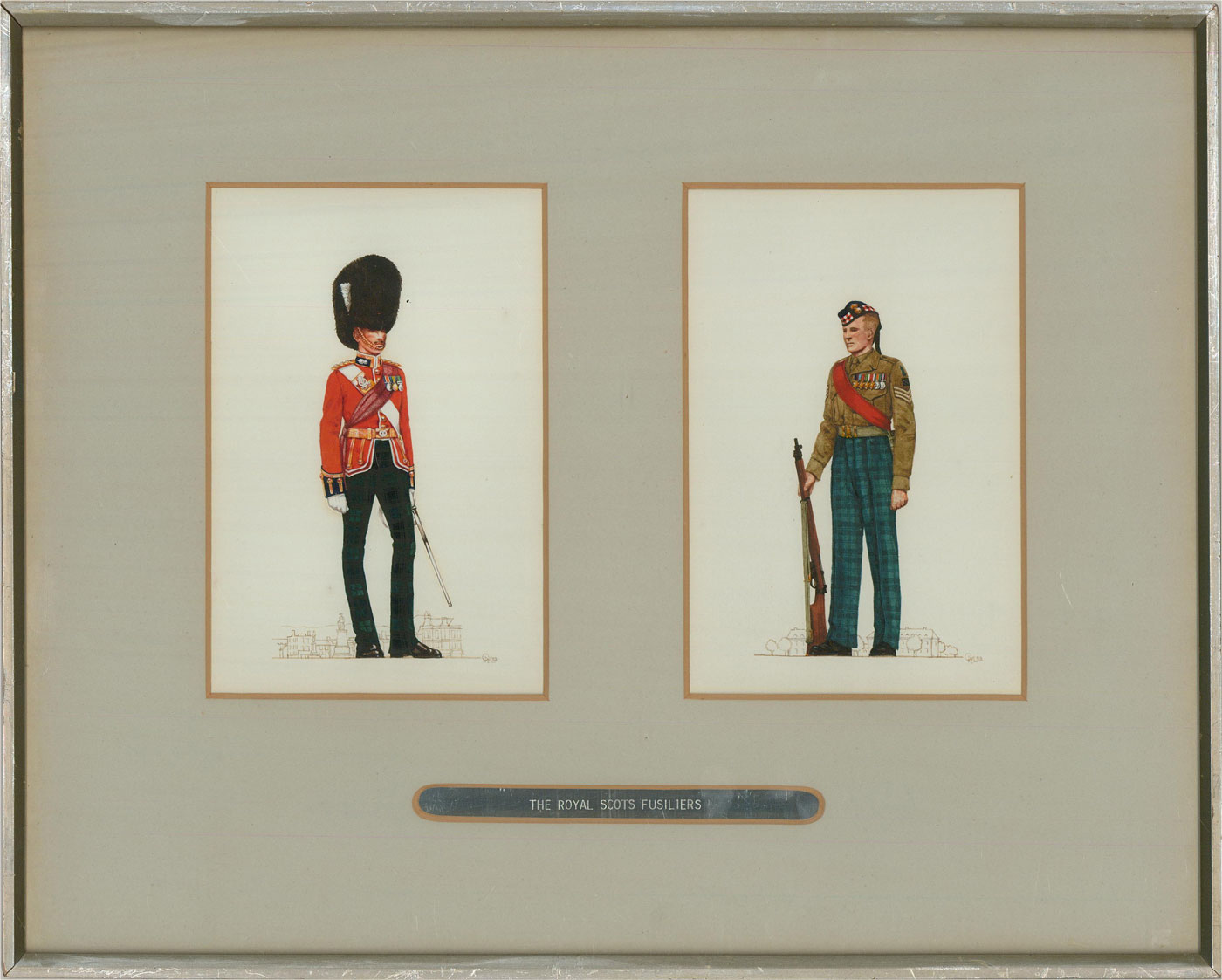 1952 Gouache - The Royal Scots Fusiliers von Lieutenant-Colonel Olaf ...