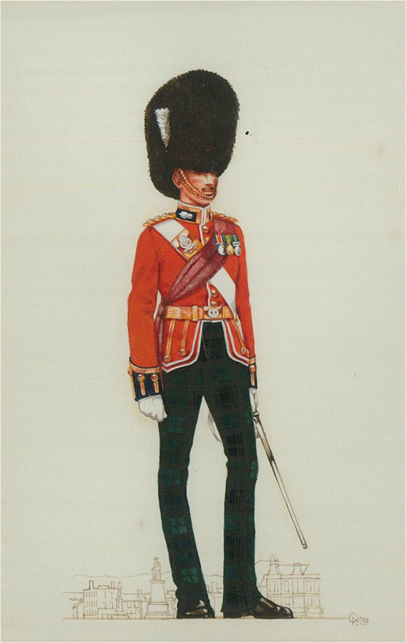 1952 Gouache - The Royal Scots Fusiliers von Lieutenant-Colonel Olaf ...