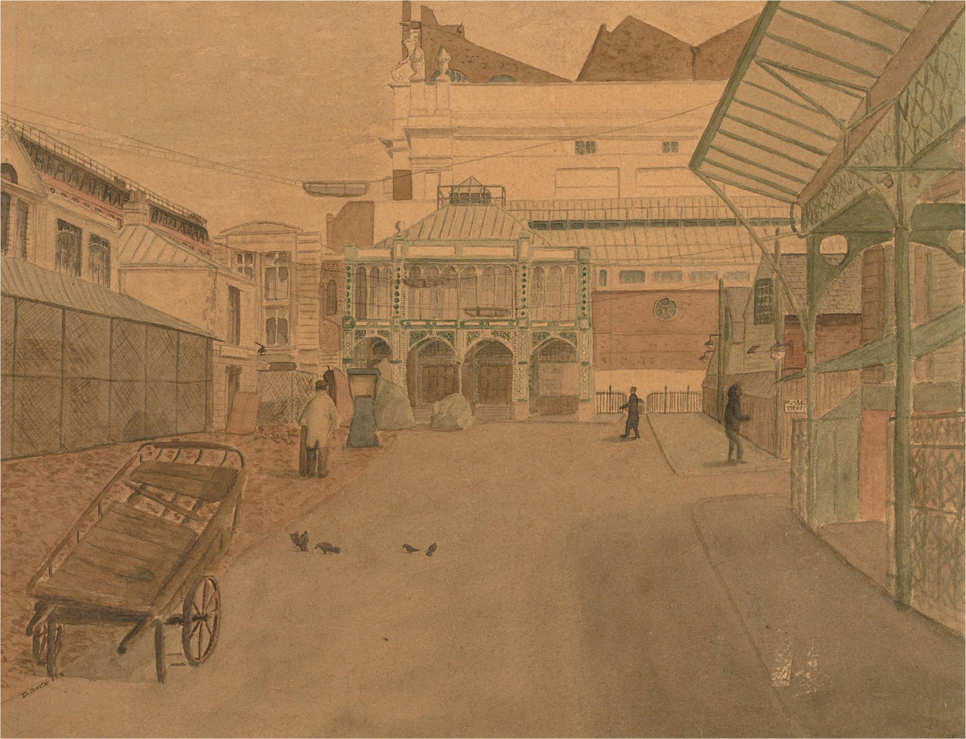 D. Baxter - 1976 Watercolour, Near Russell Street von D. Baxter: (1976 ...