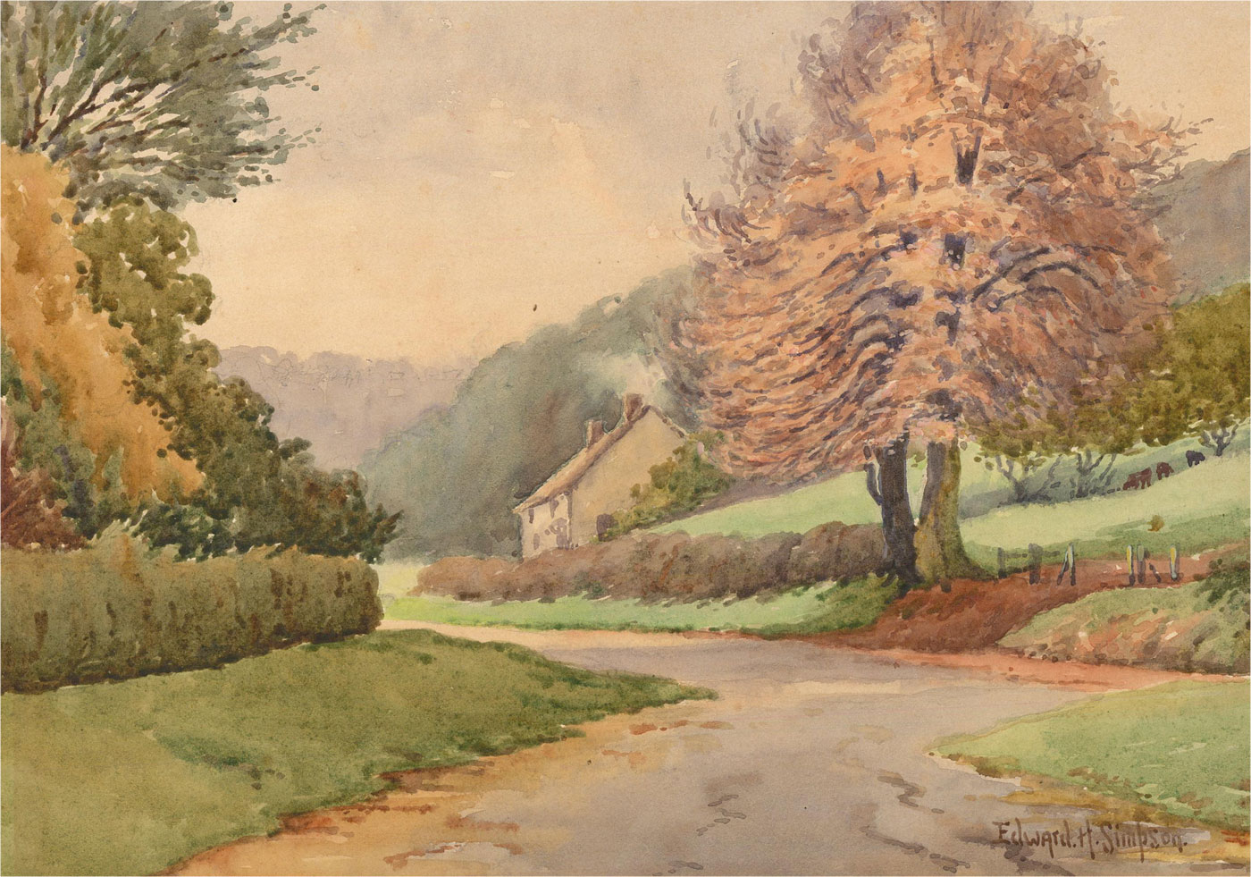 Edward H. Simpson (1901-1989) - Mid 20th Century Watercolour, Autumn by ...