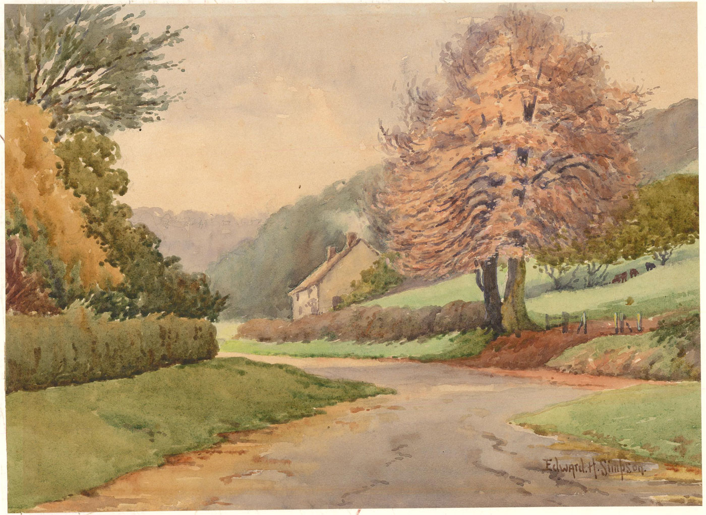 Edward H. Simpson (1901-1989) - Mid 20th Century Watercolour, Autumn by ...