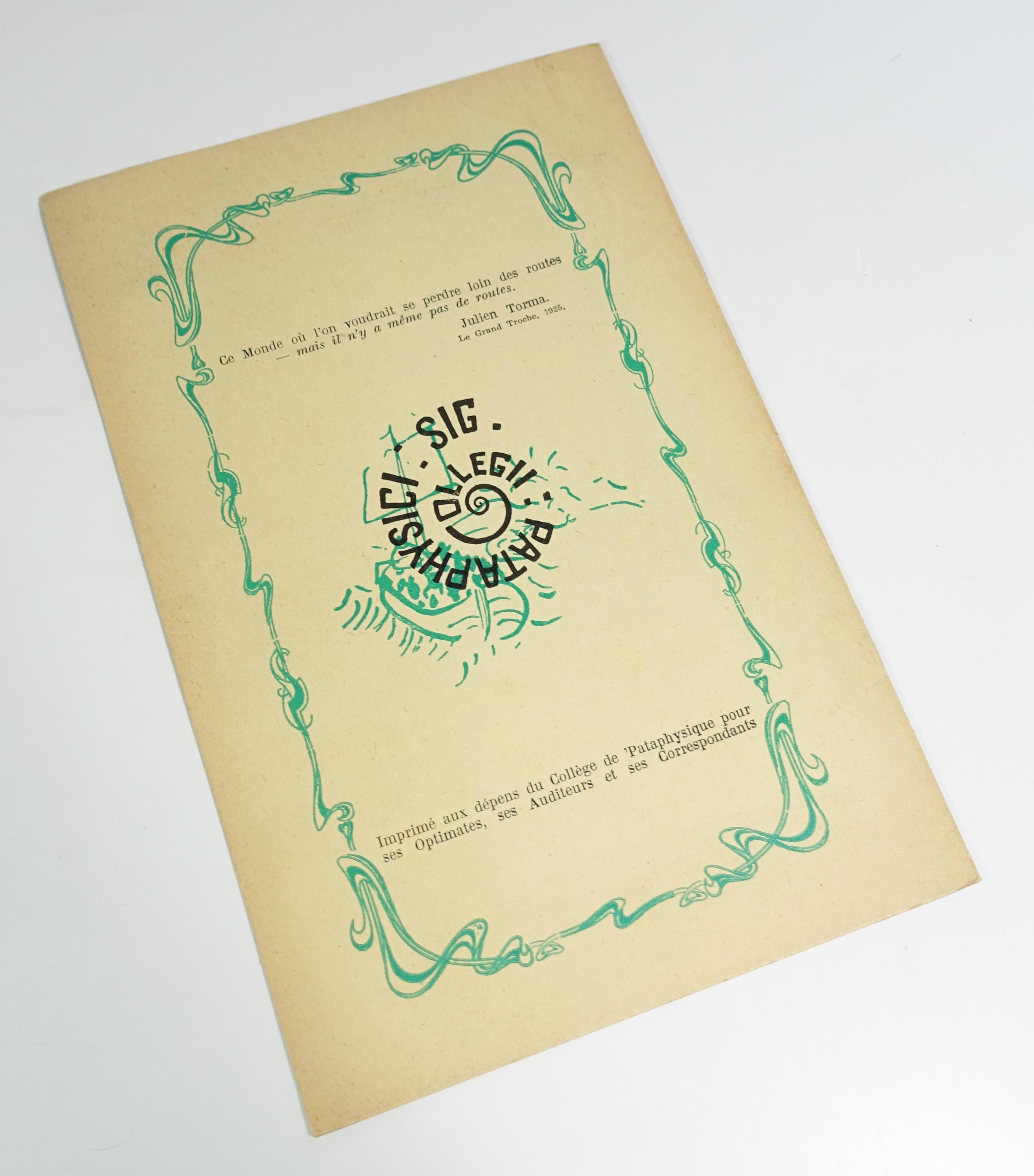 Cahiers du Collège de 'Pataphysique n°28 "Blanchissage" by (Collectif ...