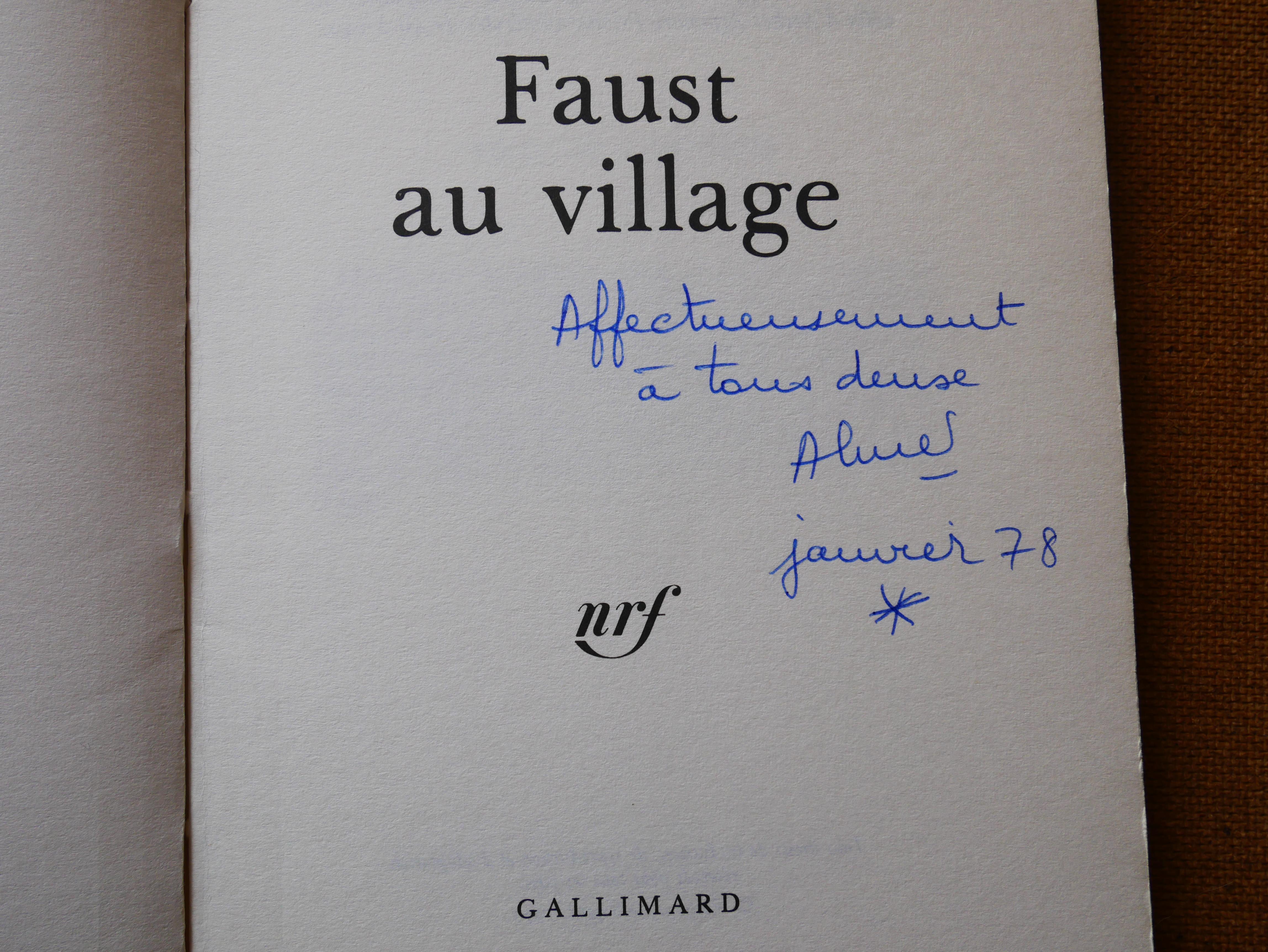 Faust au Village by Jean Giono: Très bon Couverture souple (1977 ...