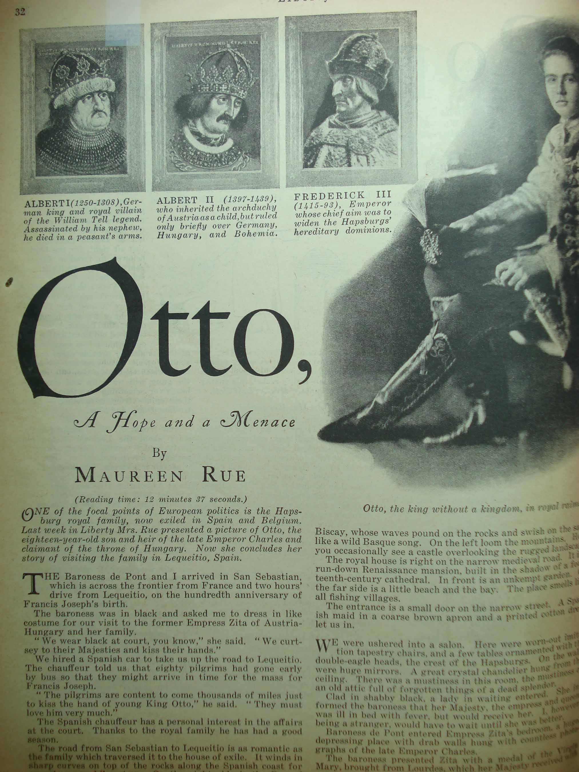 Article: Otto, a Hope and a Menacr "The Hapsburg Royal Family" by Rue ...