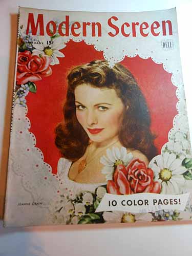 Modern Screen Magazine: January 1945, Jeanne Crain on Cover Articles ...