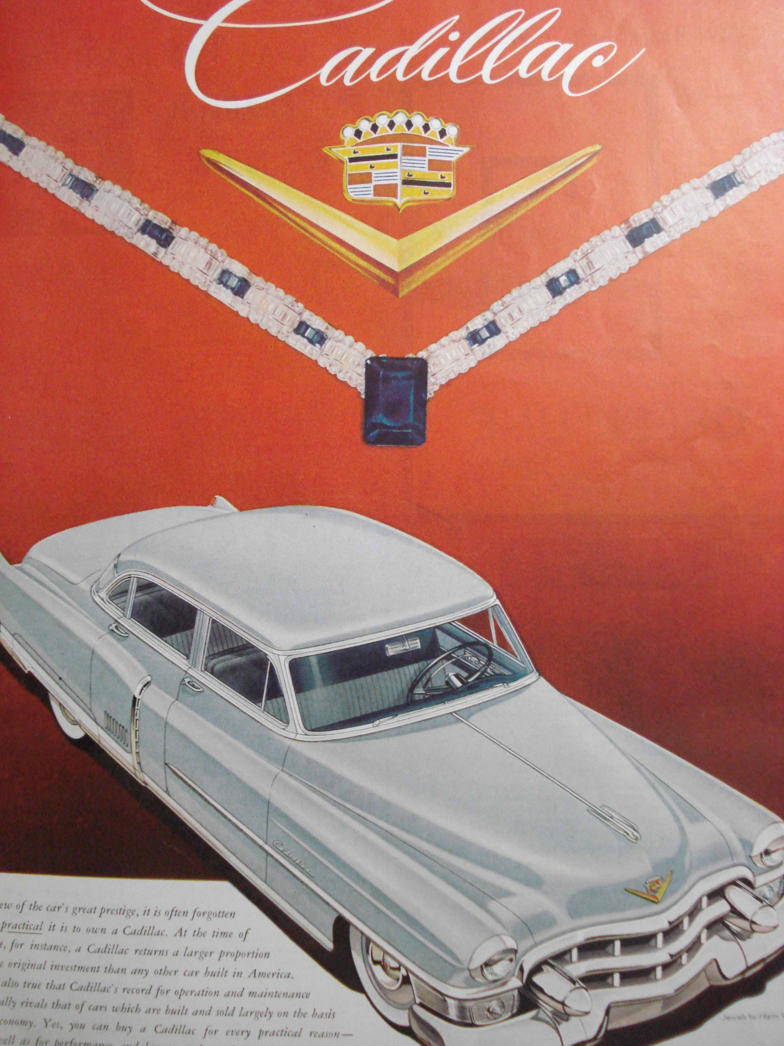 Ad for Cadillac with Jewels by Harry Winston "In View of the Car's ...