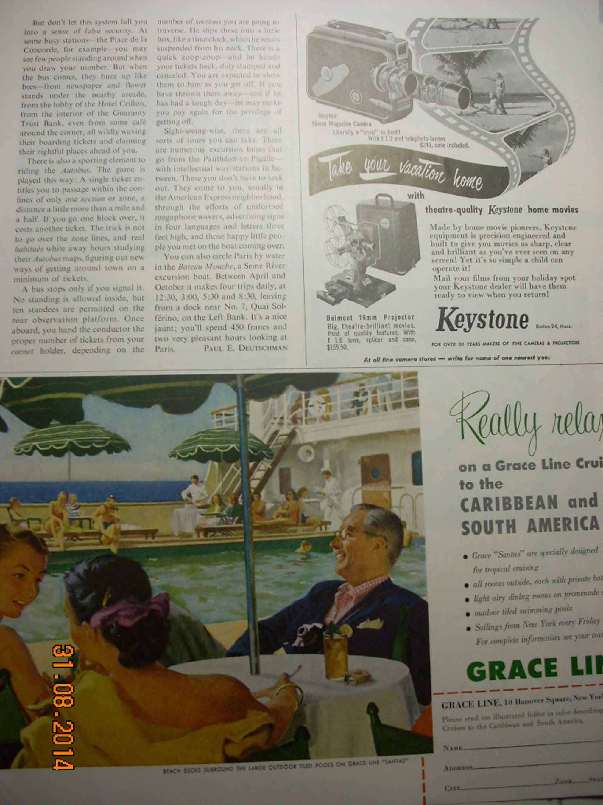 Ad for Grace Lines (Cruises) "Really Relax on a Grace Line Cruise to ...