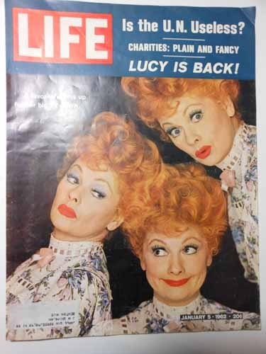 Life Magazine Cover with Lucille Ball "Lucy is Back!" "A Favorite Warms ...
