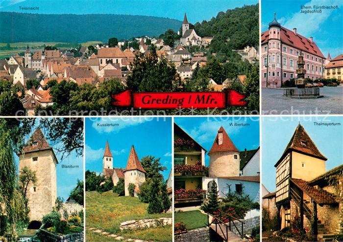 Postkarte Carte Postale 73736700 Greding Ortsansicht mit Kirche Schloss ...