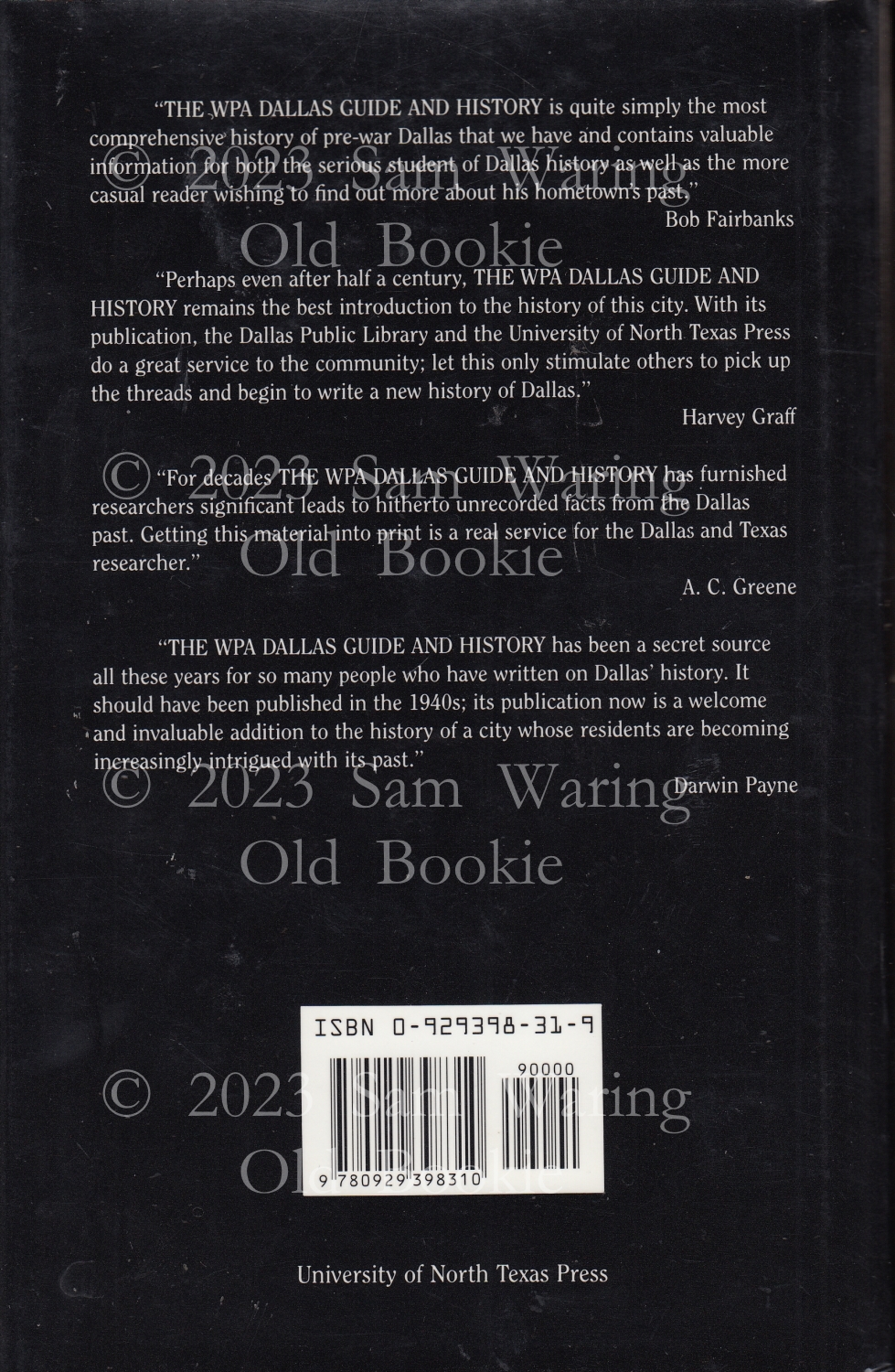 The WPA Dallas guide and history by Saxon, Gerald D; Holmes, Maxine ...