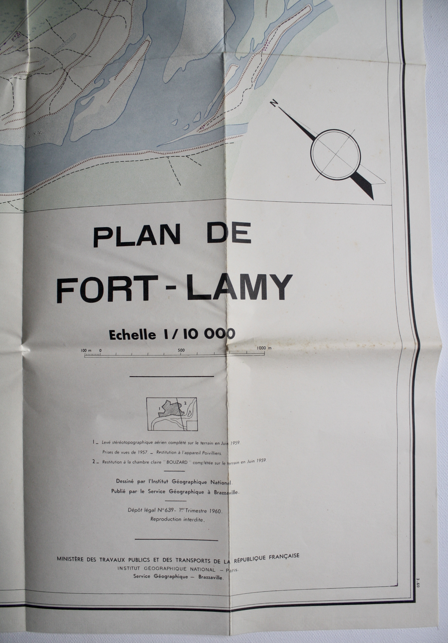 [Map / Carte] Plan de Fort-Lamy 1/10,000 par Institut Geographique ...