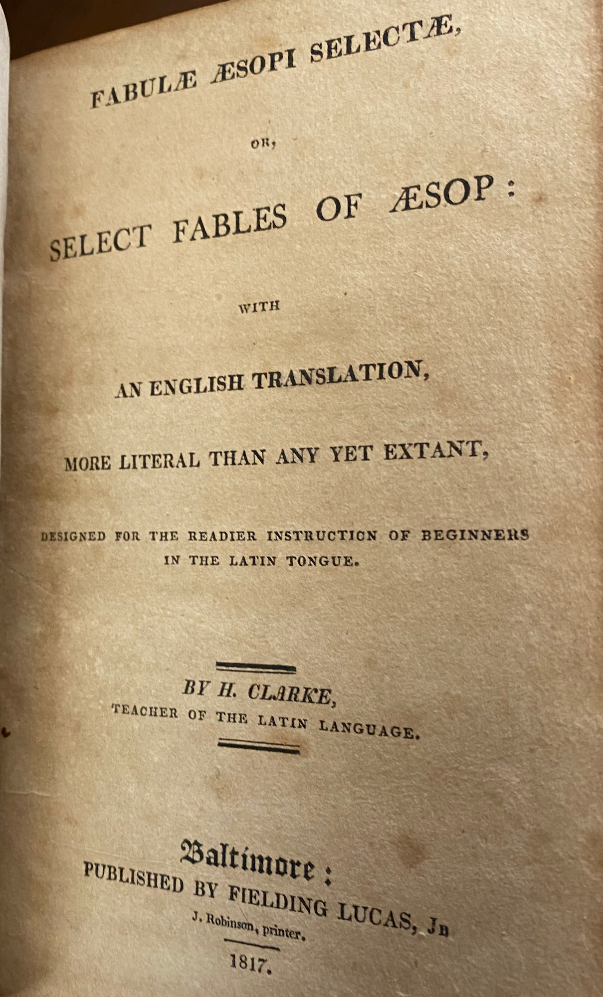 Fabulae Aesopi Selectae Or, Select Fables of Aesop: With an English ...