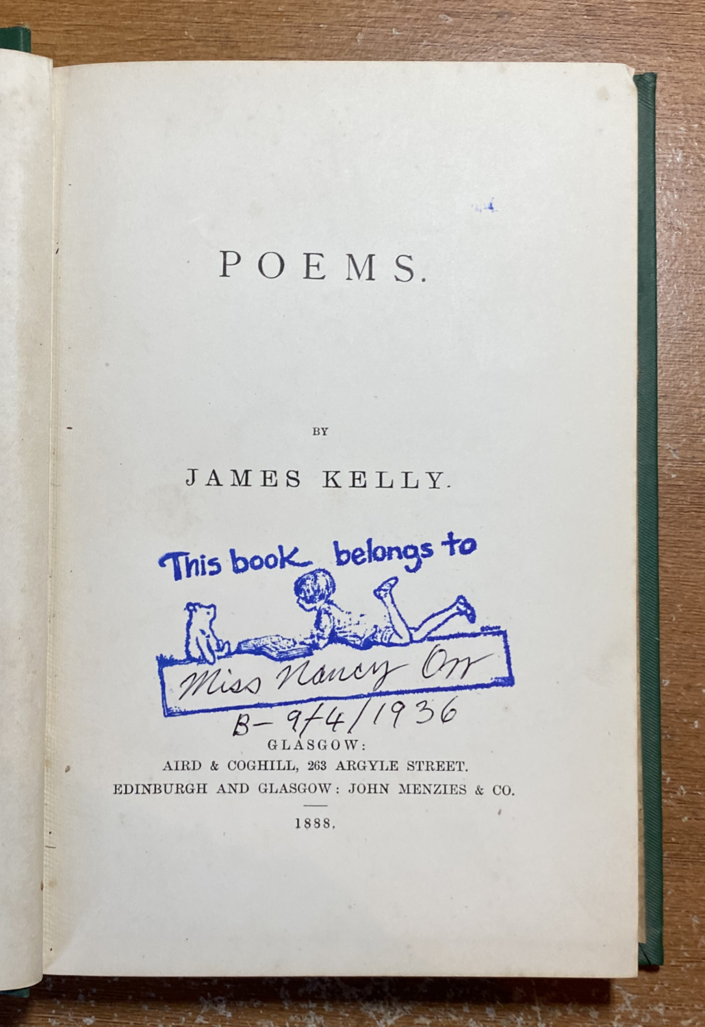 Poems by James Kelly: Good Hardcover (1888) 1st Edition. | Thistle and ...