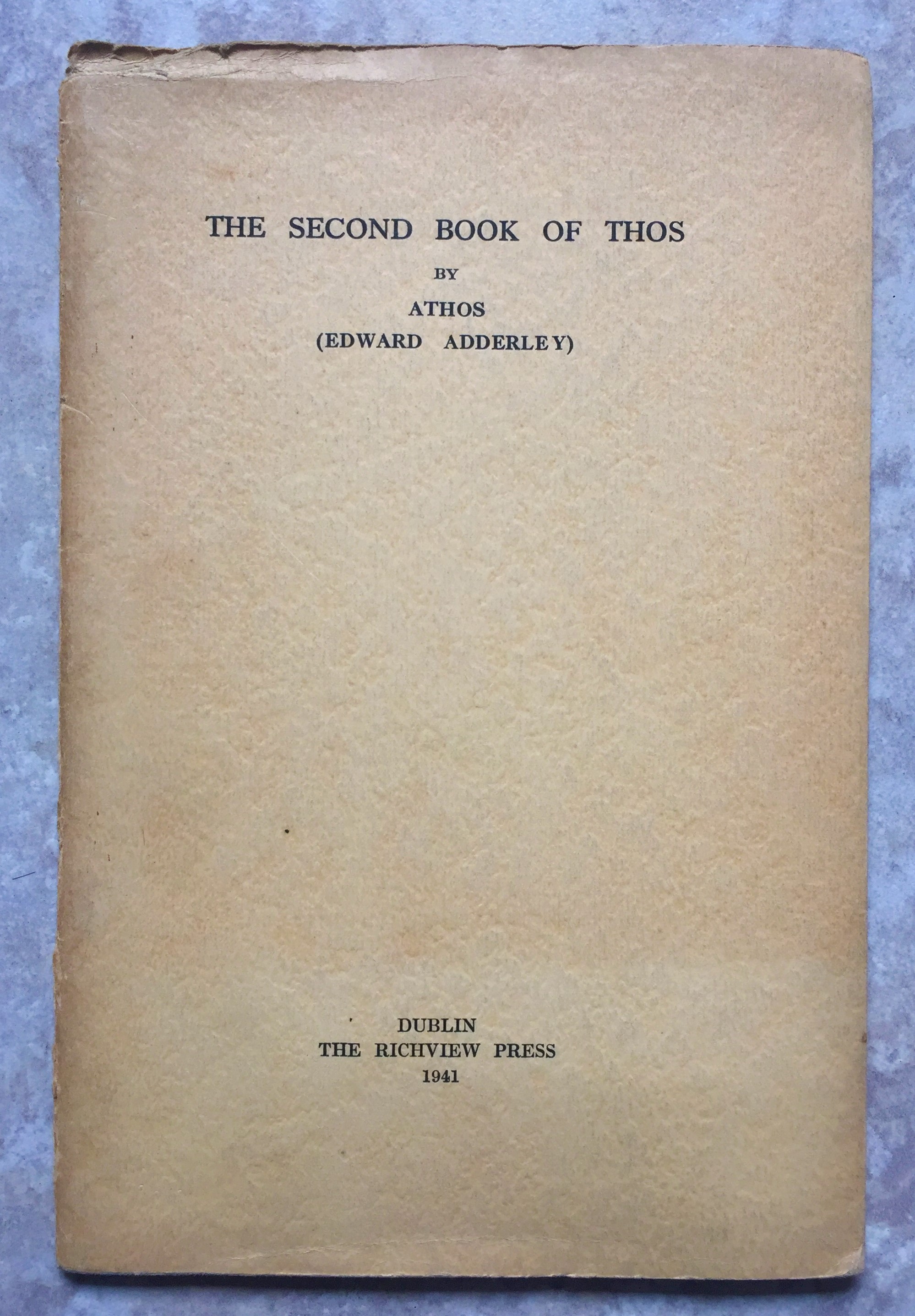 The Second Book of Thos by Athos (Poetry) by Adderley, Edward (Thomas ...