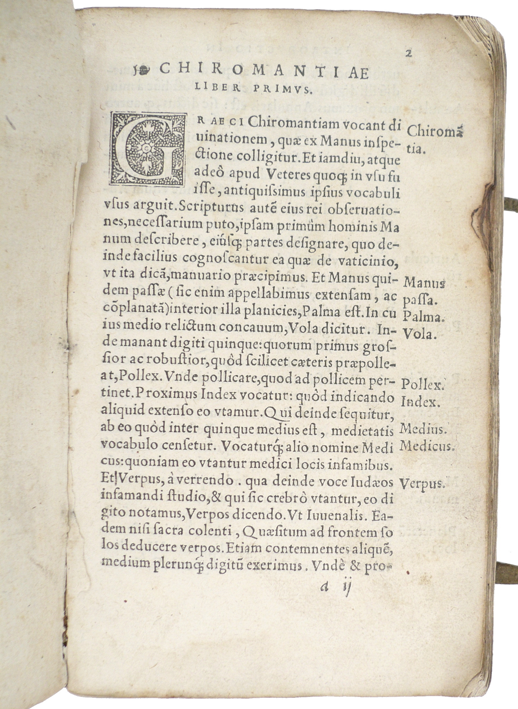 [Chiromantia 1. Physionomia, ex aspectu membrorum hominis. 2 ...