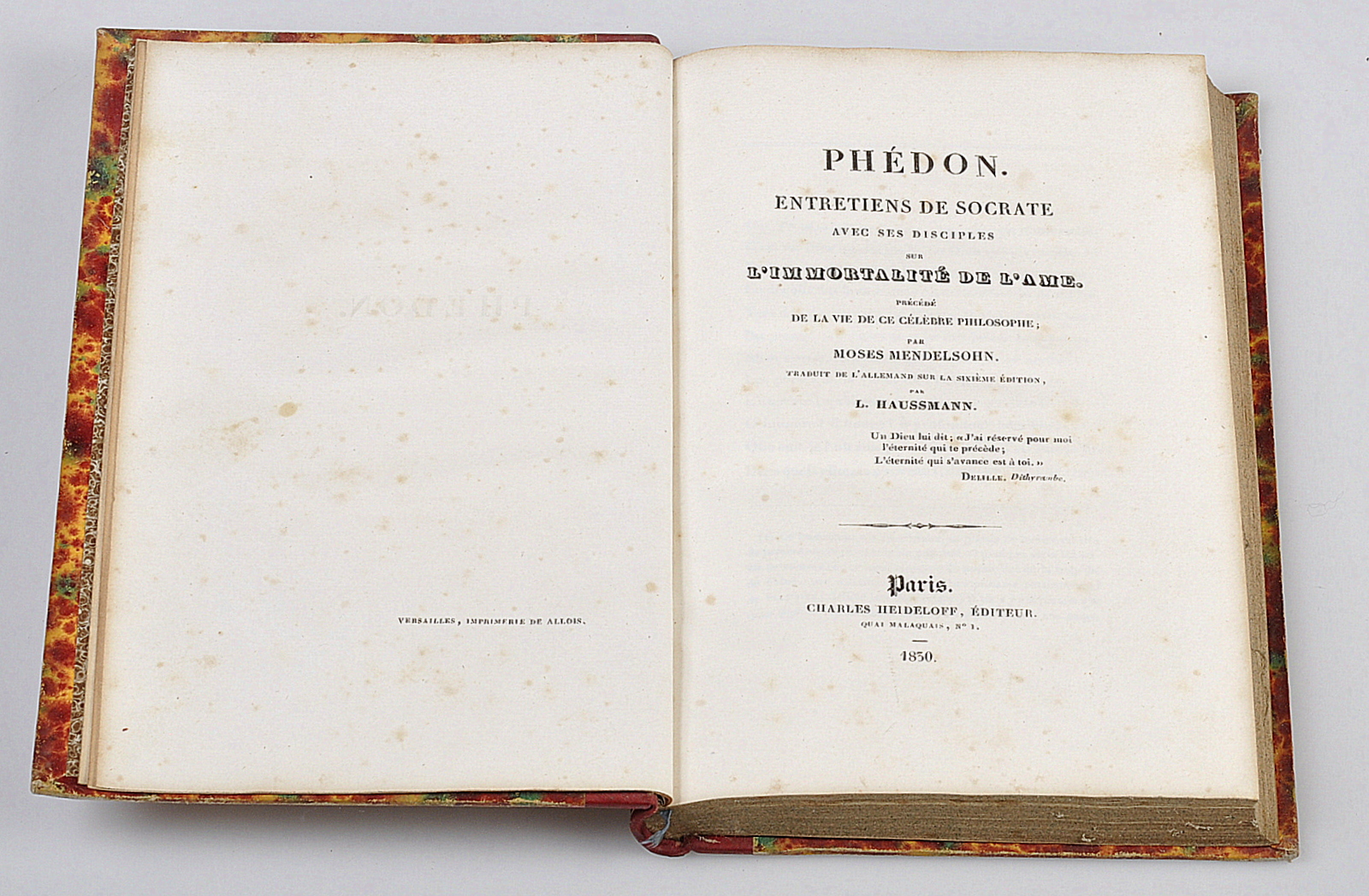 Phédon. Entretiens de Socrate avec ses Disciples sur l'Immortalité de l ...