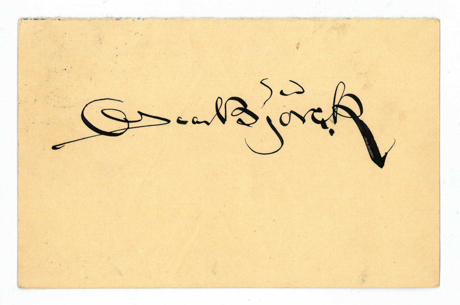 Autograph signature. von Björck, Gustaf Oscar, Swedish painter (1860 ...