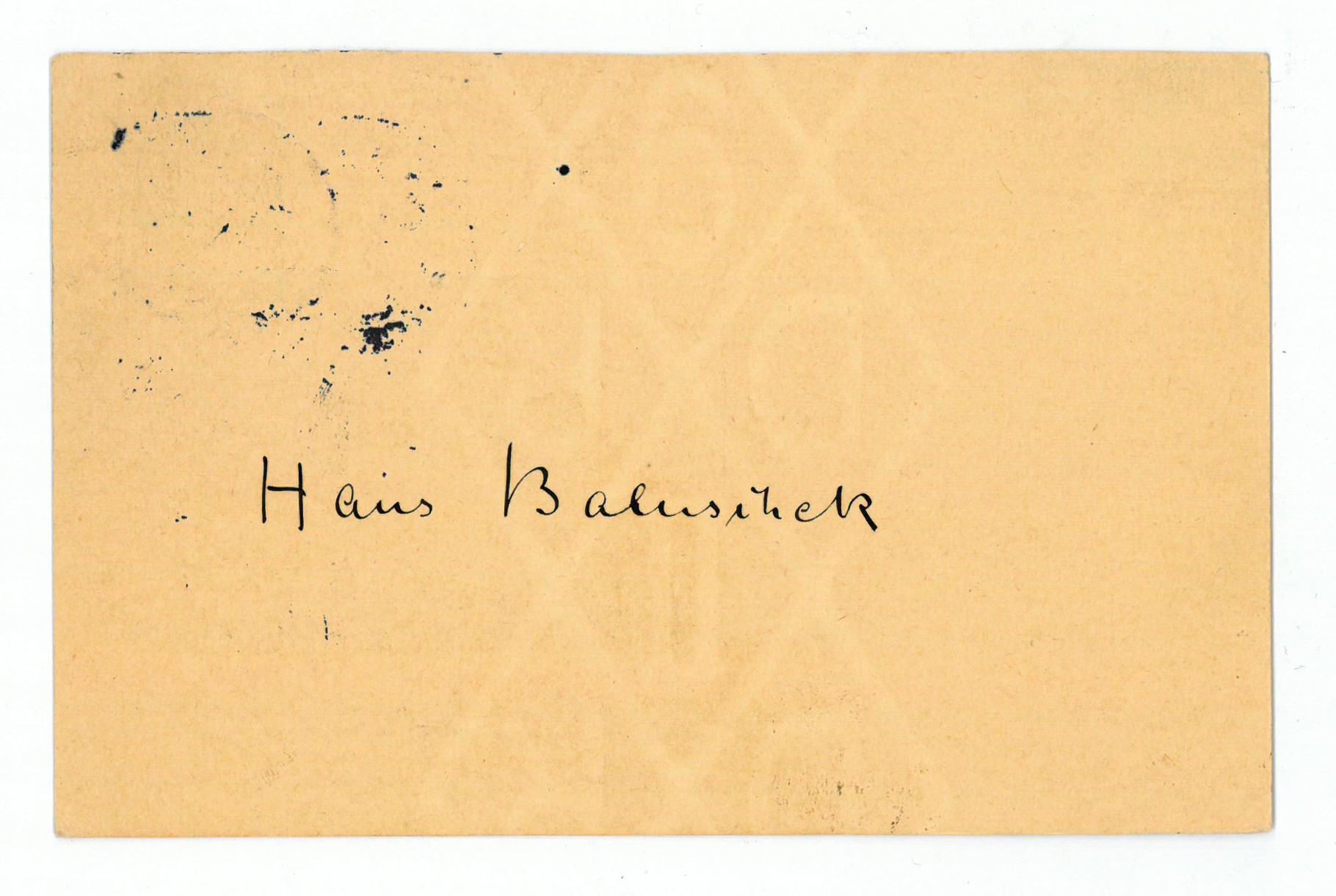 Autograph signature. by Baluschek, Hans, German painter, graphic artist ...