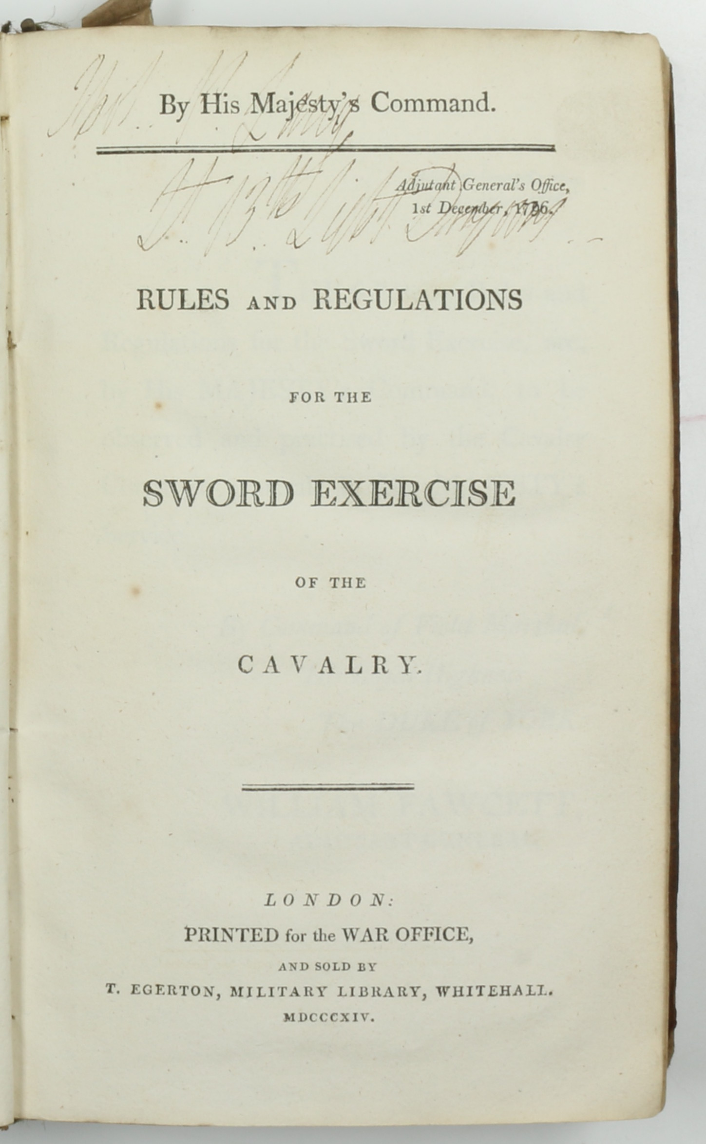 Rules and Regulations for the Sword Exercise of the Cavalry | Barnebys