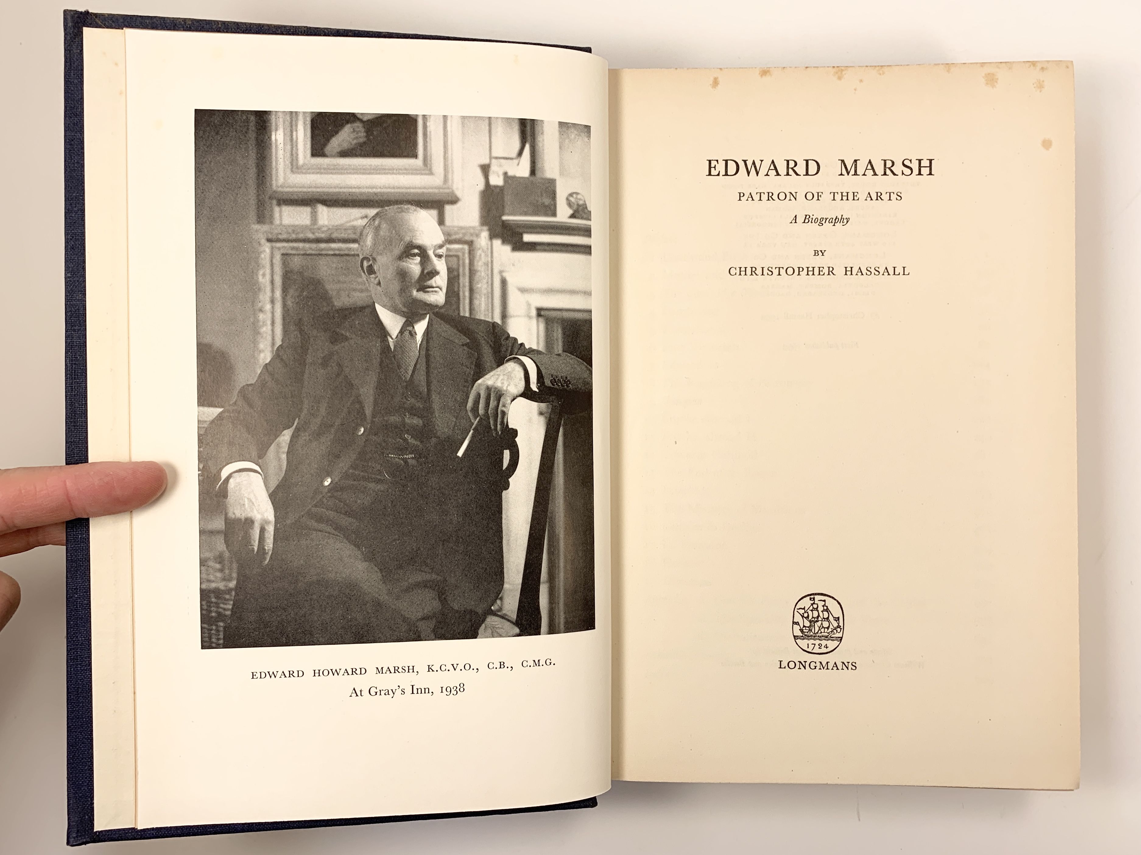 Edward Marsh Patron of the Arts a Biography by Hassall, Christopher ...