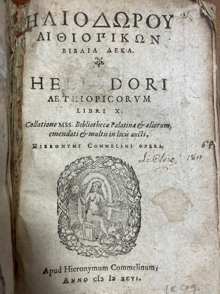 Heliodoru Aithiopikon Biblia Deka. [greek letters] / HELIODORI ...
