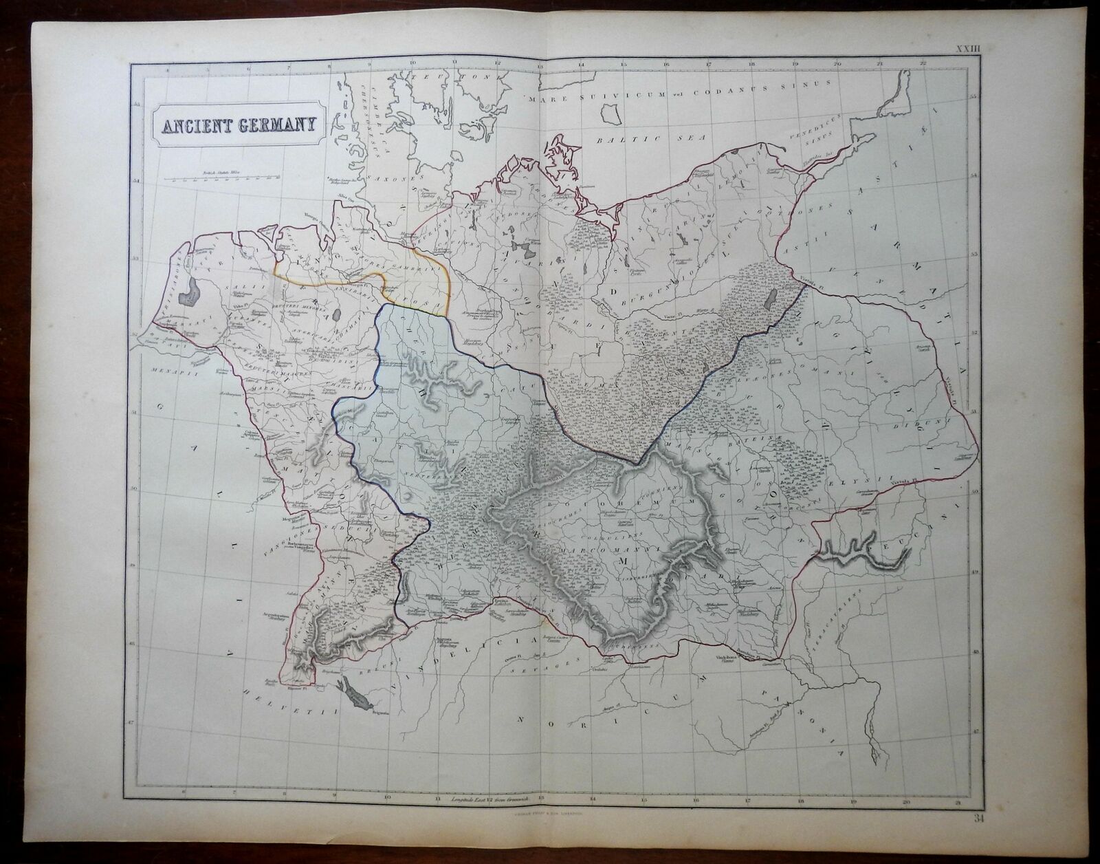 Ancient Germany Germanic Tribes Vandals Suebi 1855 Philip Historical ...