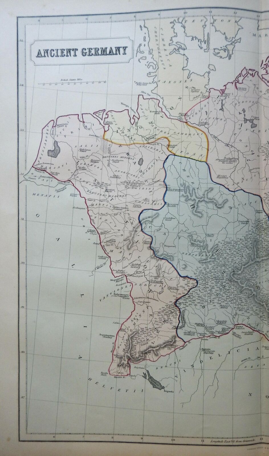 Ancient Germany Germanic Tribes Vandals Suebi 1855 Philip Historical ...