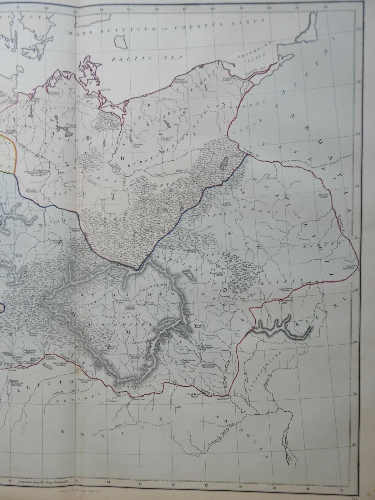 Ancient Germany Germanic Tribes Vandals Suebi 1855 Philip Historical ...