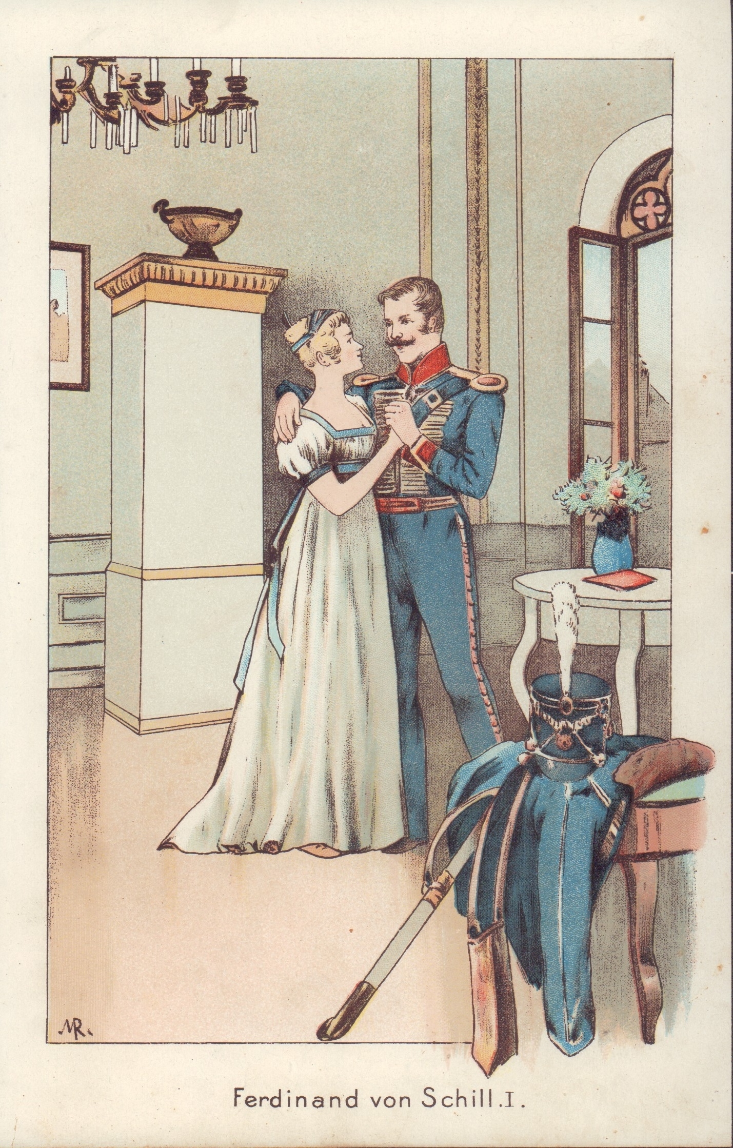 Ferdinand von Schill I. Farb-Lithografie von 1894. von Martini [Stecher ...