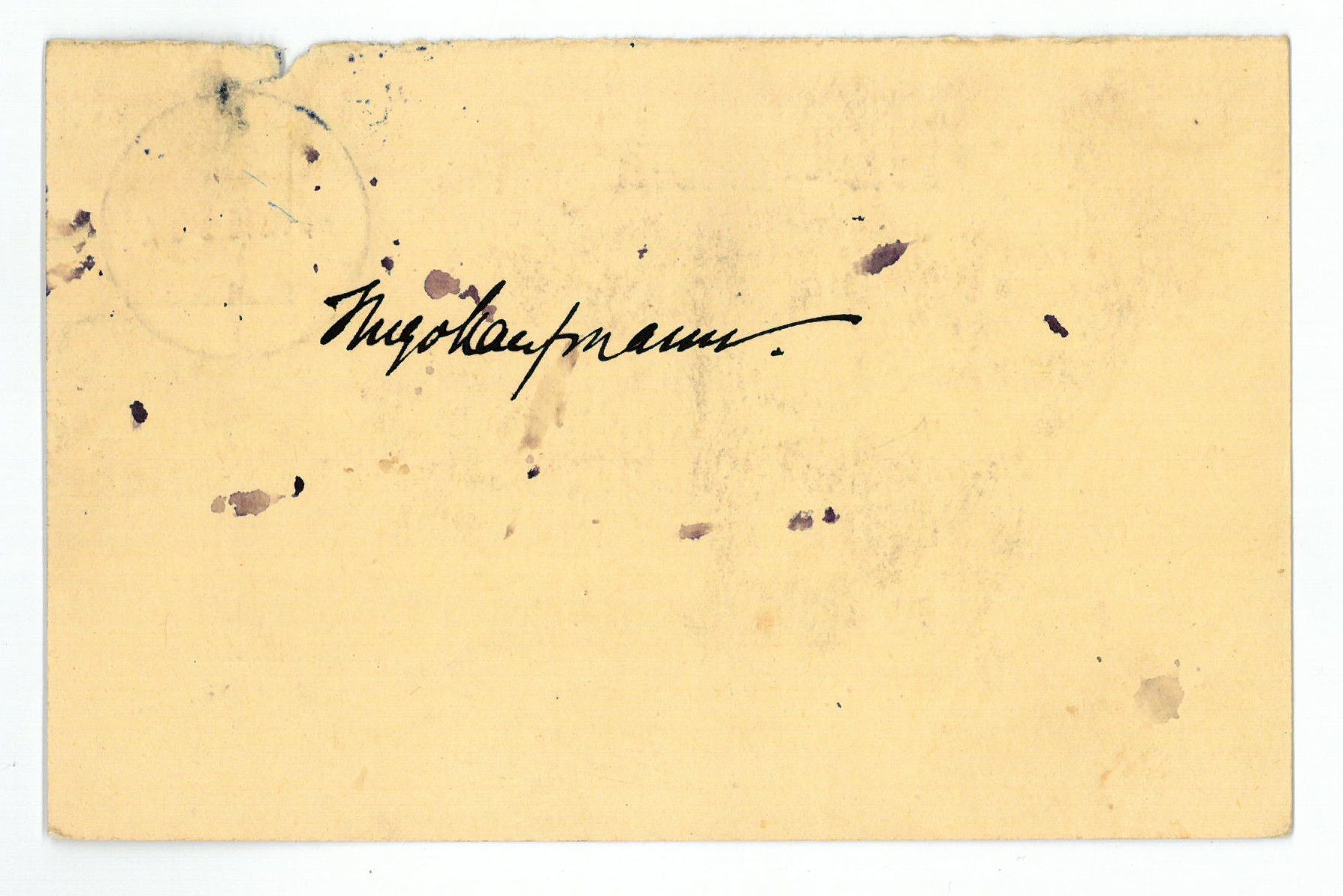 Autograph signature. by Kaufmann, Hugo, German painter (1844-1915 ...