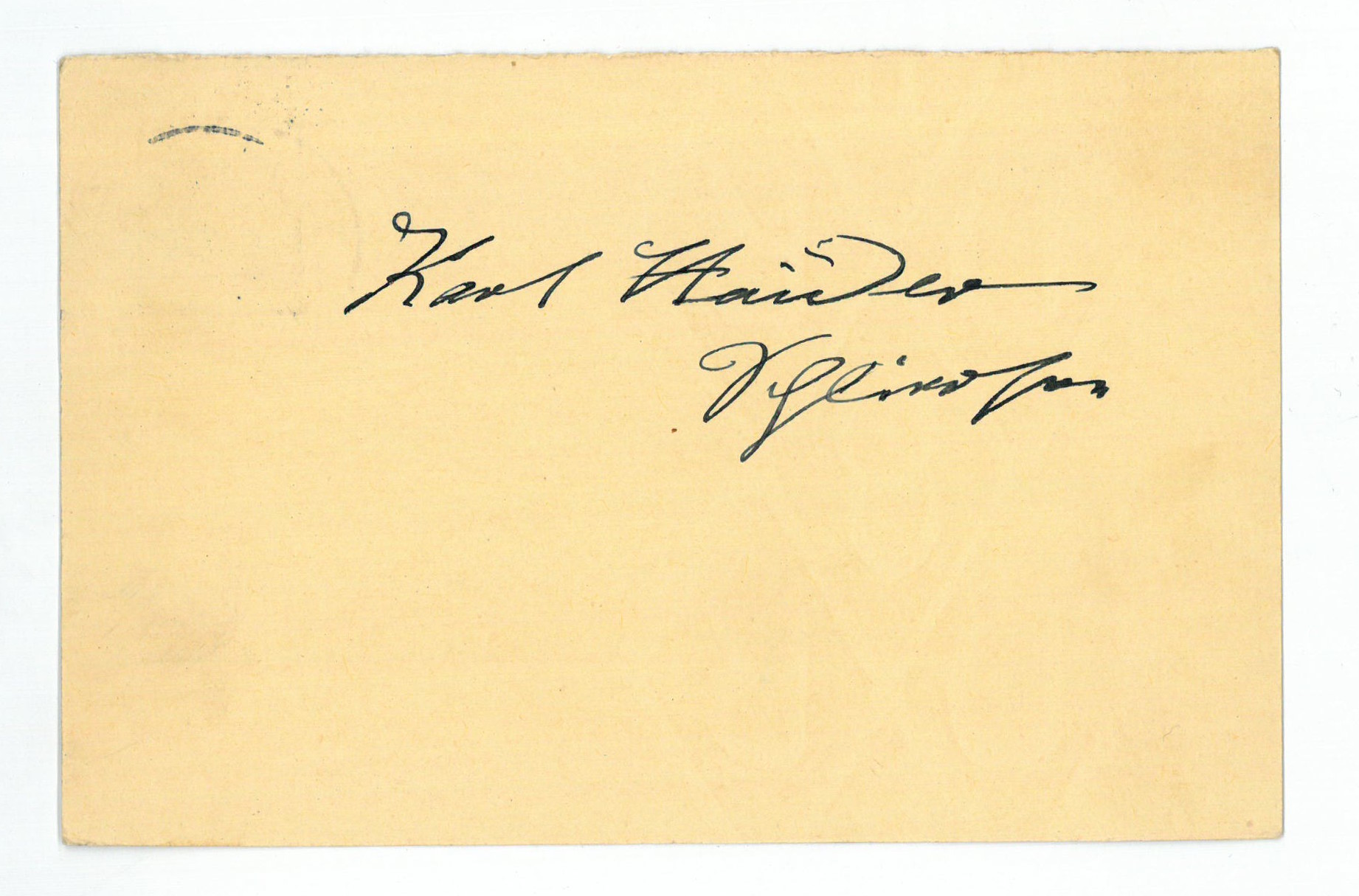 Autograph signature. by Haider, Karl, German painter (1846-1912 ...