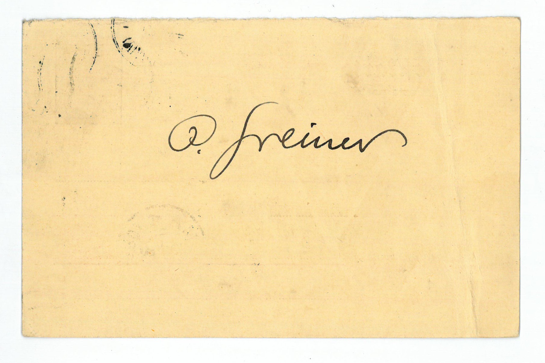 Autograph signature. by Greiner, Otto, German painter and graphic ...