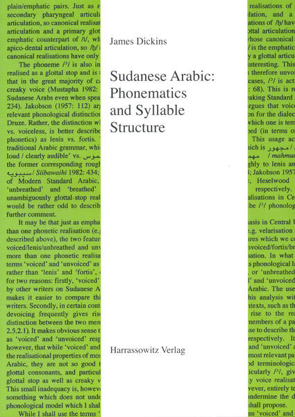 Sudanese Arabic: Phonematics and Syllable Structure. (=Semitica viva ...