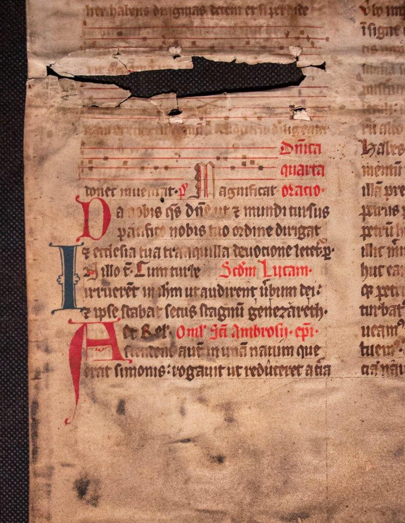 A noted Choir Breviary. 15th century manuscript leaf de [Ambrose ...