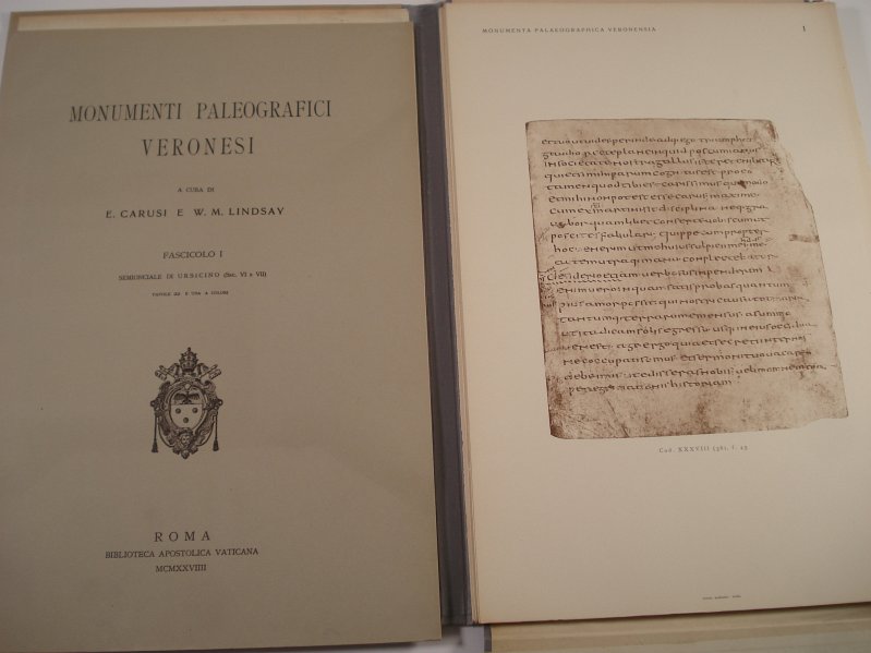 Monumenti Paleografici Veronesi. Fascicolo I. by Carusi, Enrico [Hrsg ...