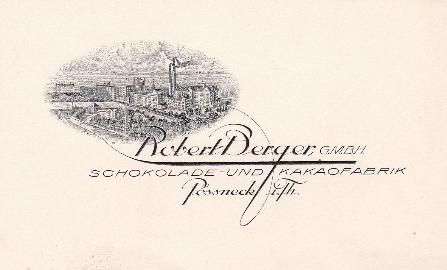 Original-Werbekarte der Robert Berger Schokoladenfabrik. Robert Berger ...