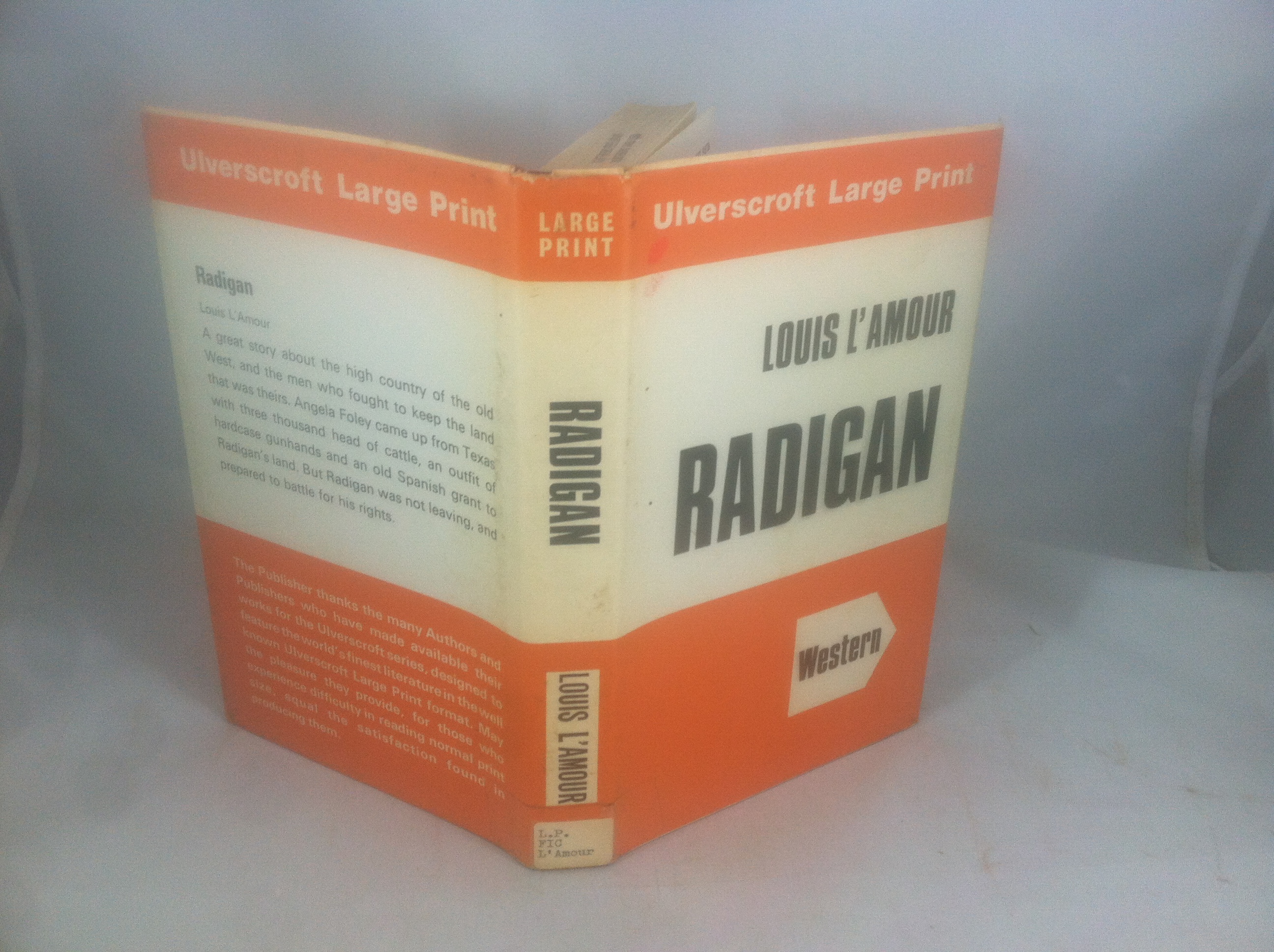 Radigan by Louis L'Amour: Very Good Hardcover (1976) 1st Edition ...