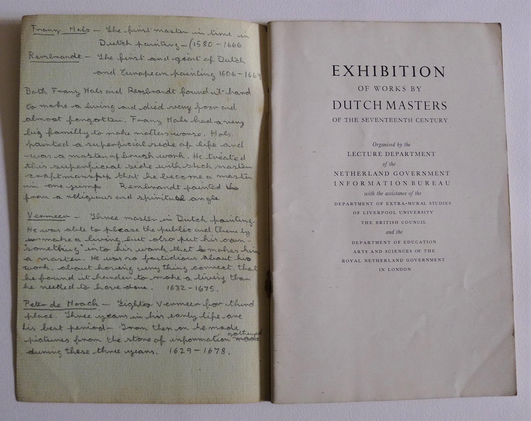 Exhibition of works by Dutch Masters of the seventeeth century ...