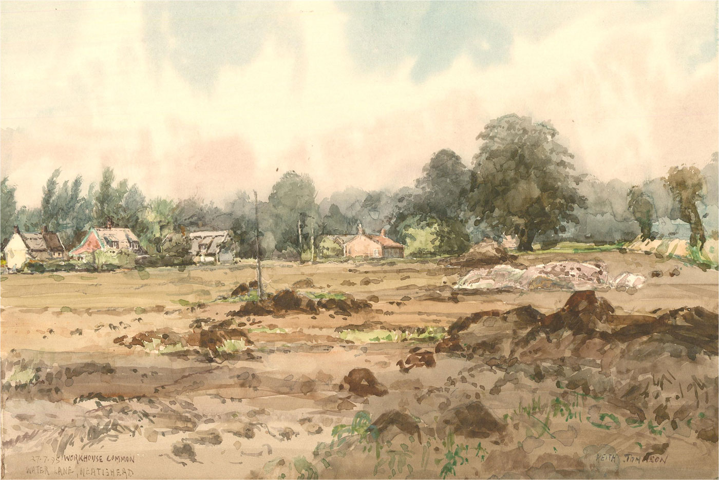Keith Johnson (1931-2018) - 1995 Watercolour, Workhouse Common by Keith ...