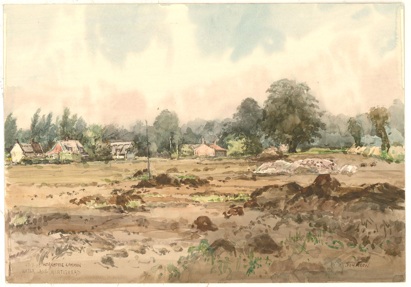 Keith Johnson (1931-2018) - 1995 Watercolour, Workhouse Common by Keith ...