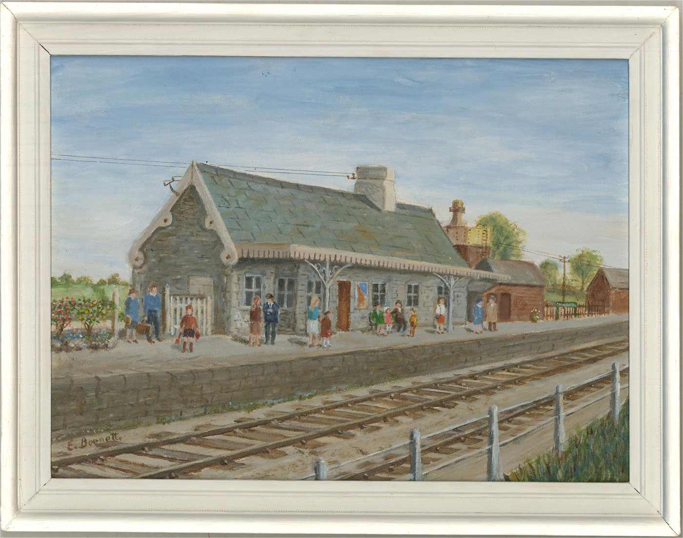 1966 Acrylic - Chilcompton Railway Station Architecture... | Barnebys