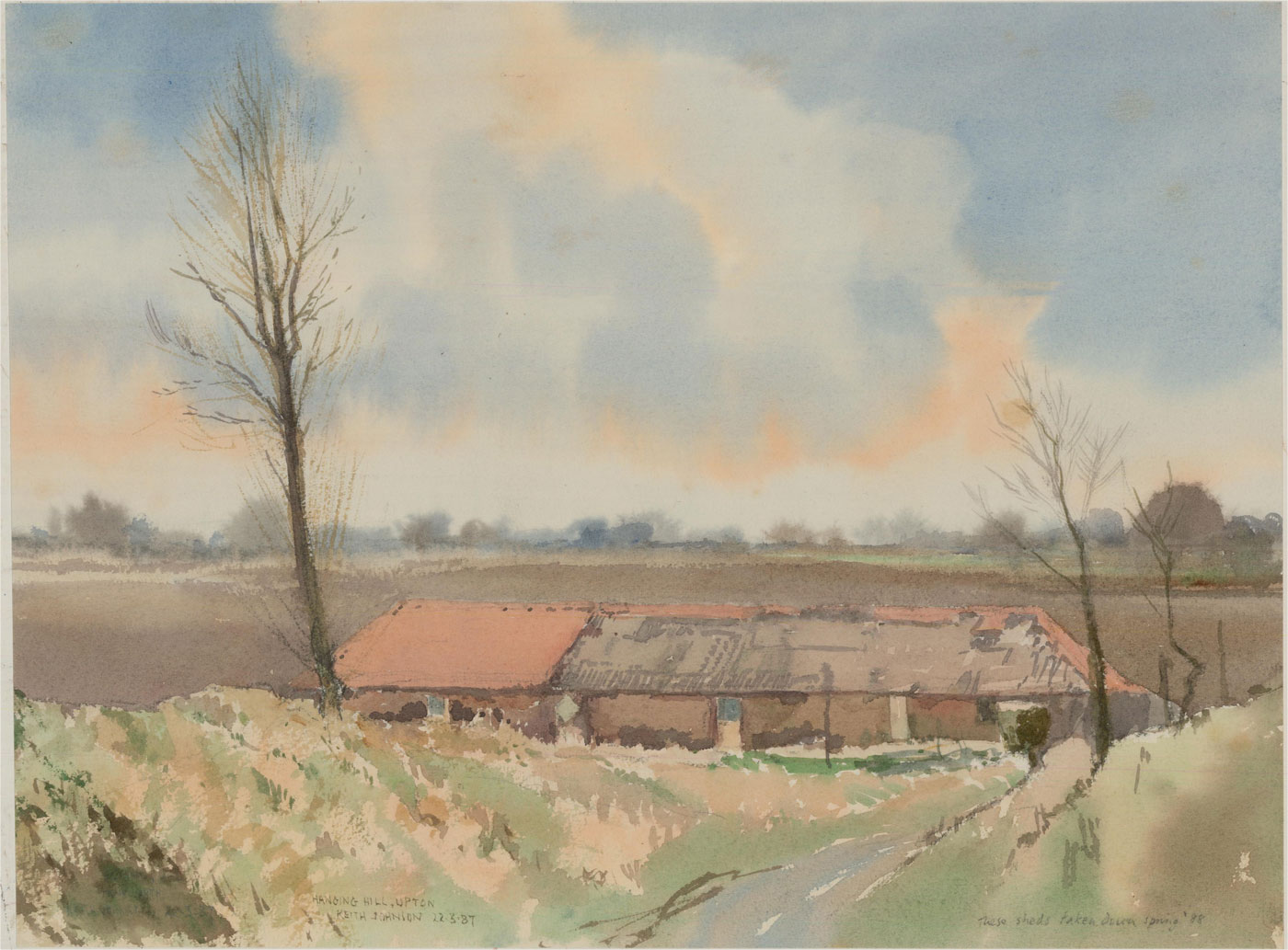 Keith Johnson (1931-2018) - 1987 Watercolour, Hanging Hill, Upton von ...