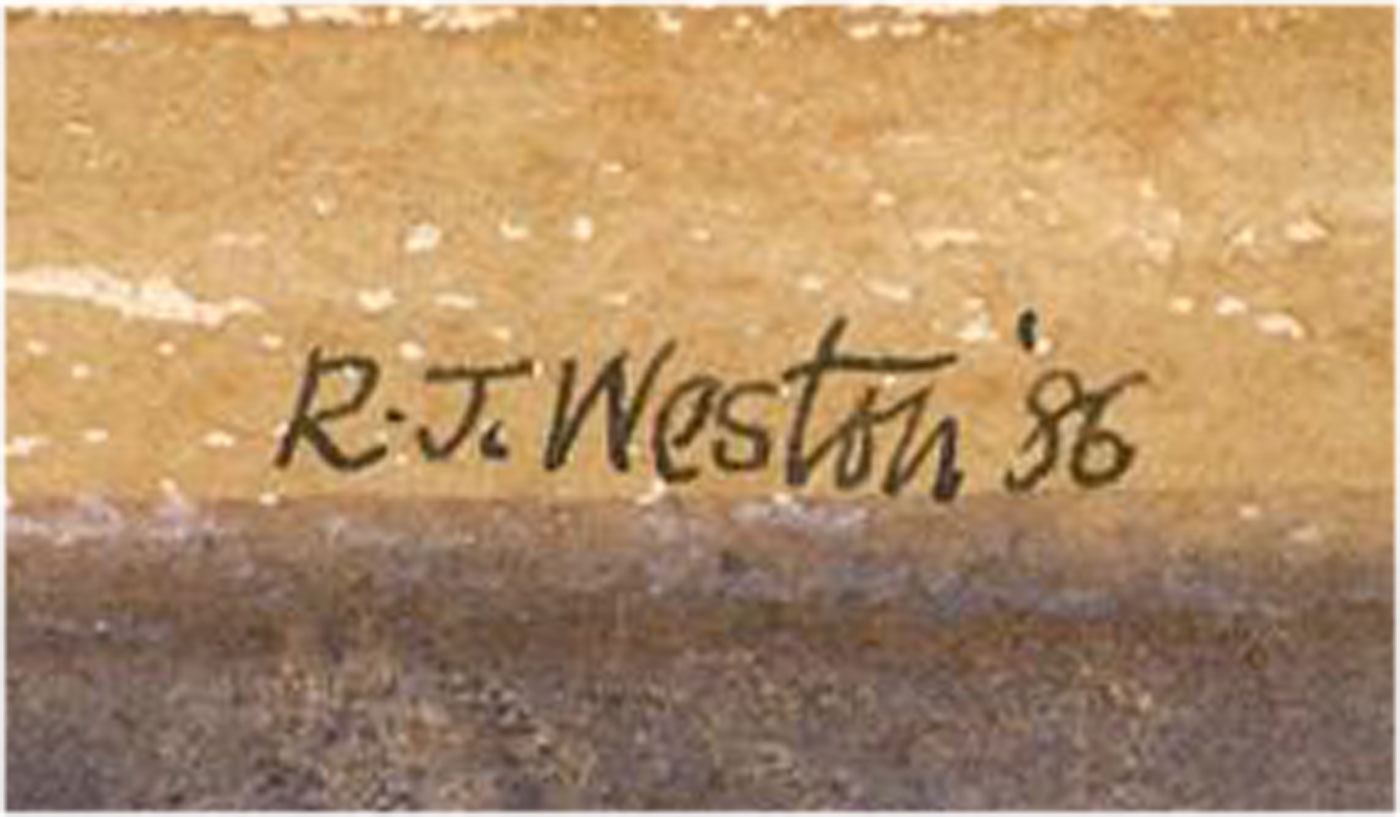 Ray J. Weston - 1986 Watercolour, Beach at Low Tide by Ray J. Weston ...